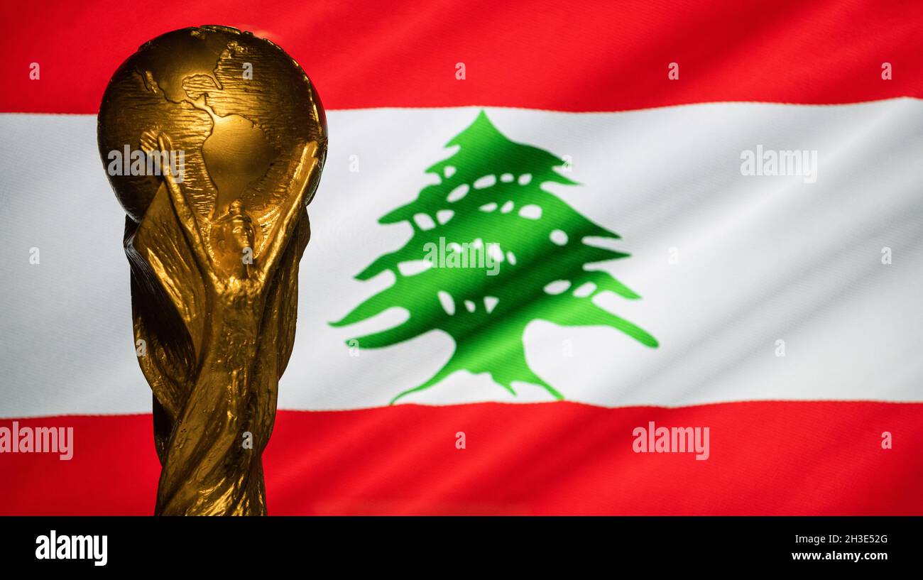 October 6, 2021, Beirut, Lebanon. FIFA World Cup on the background of ...