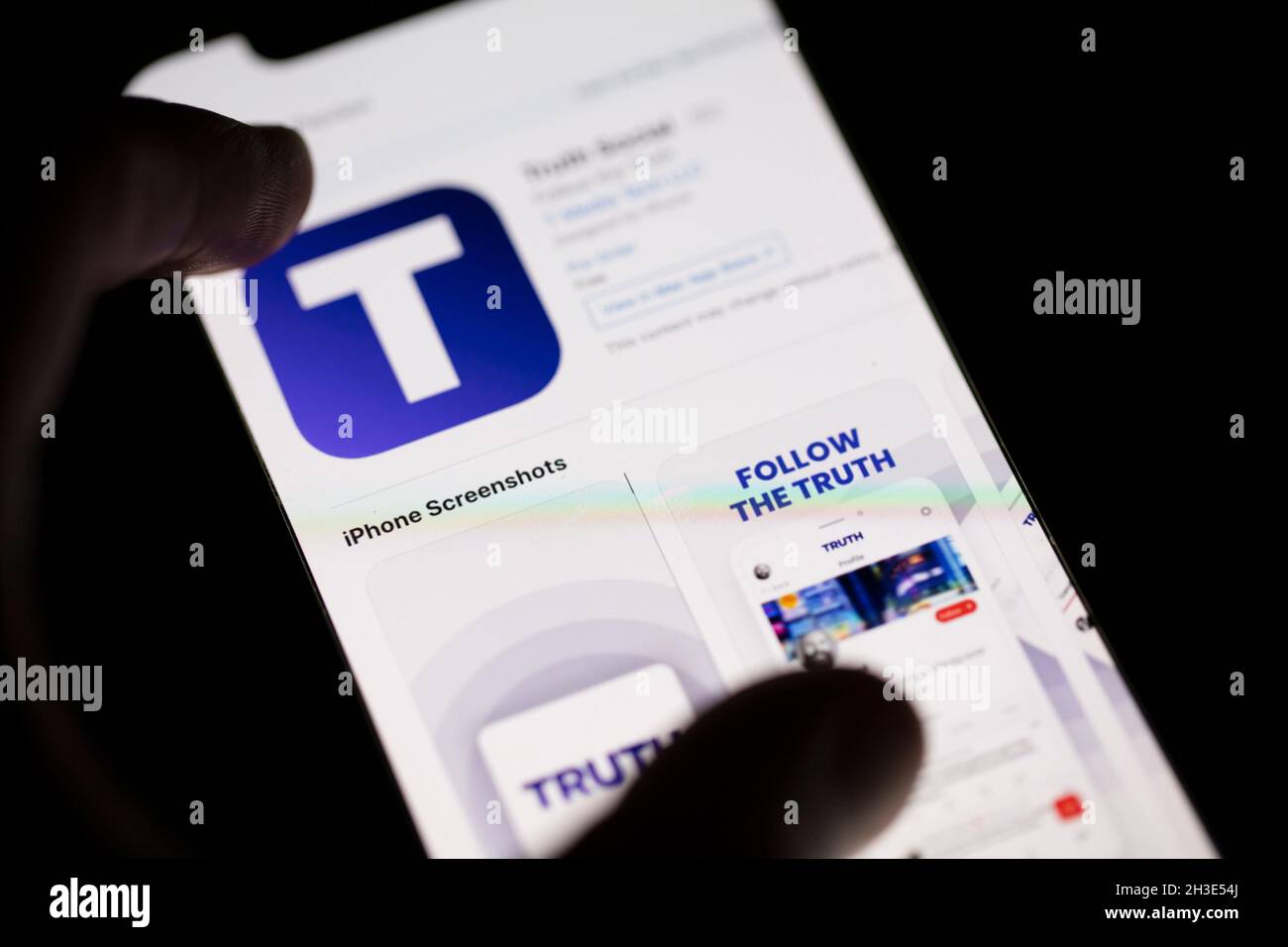 LONDON, UK - May 2021: Truth Social logo, a social network developed by ...