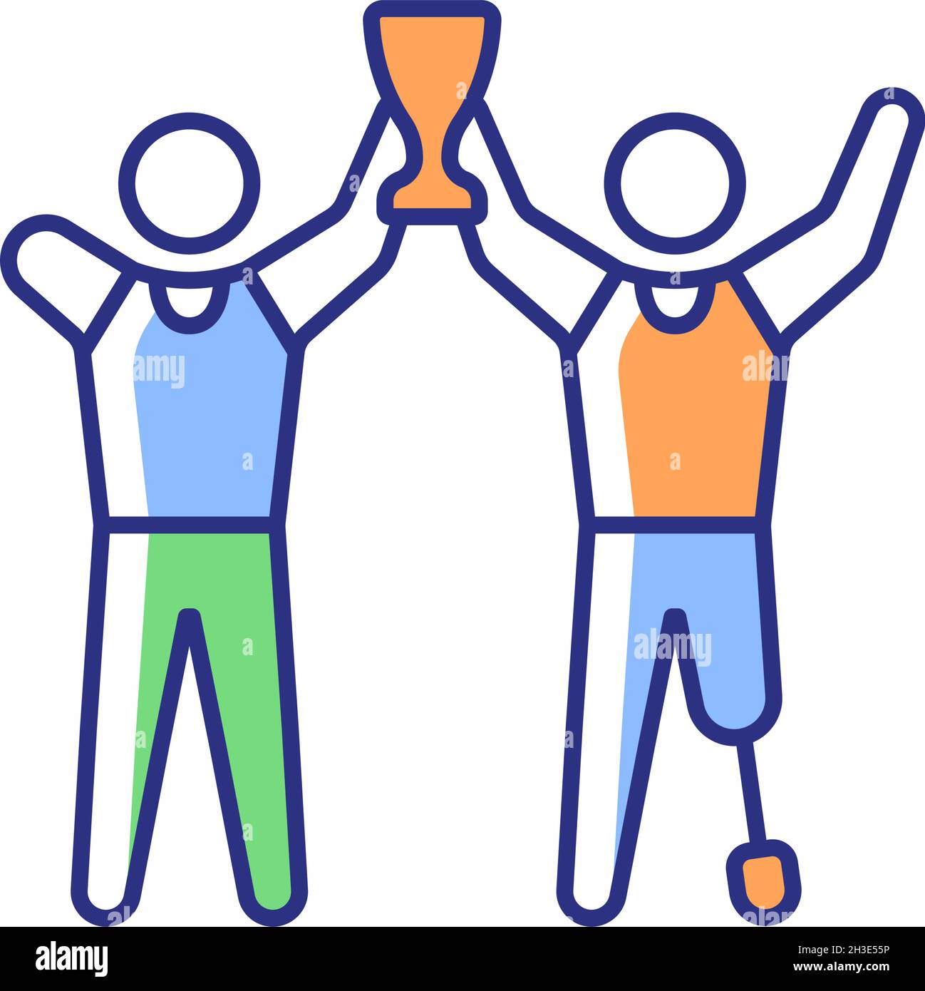 Sportsman with physical impairment RGB color icon Stock Vector Image ...