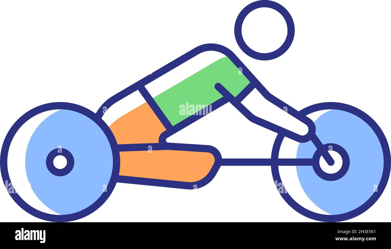 Cycling icon color line hi-res stock photography and images - Alamy