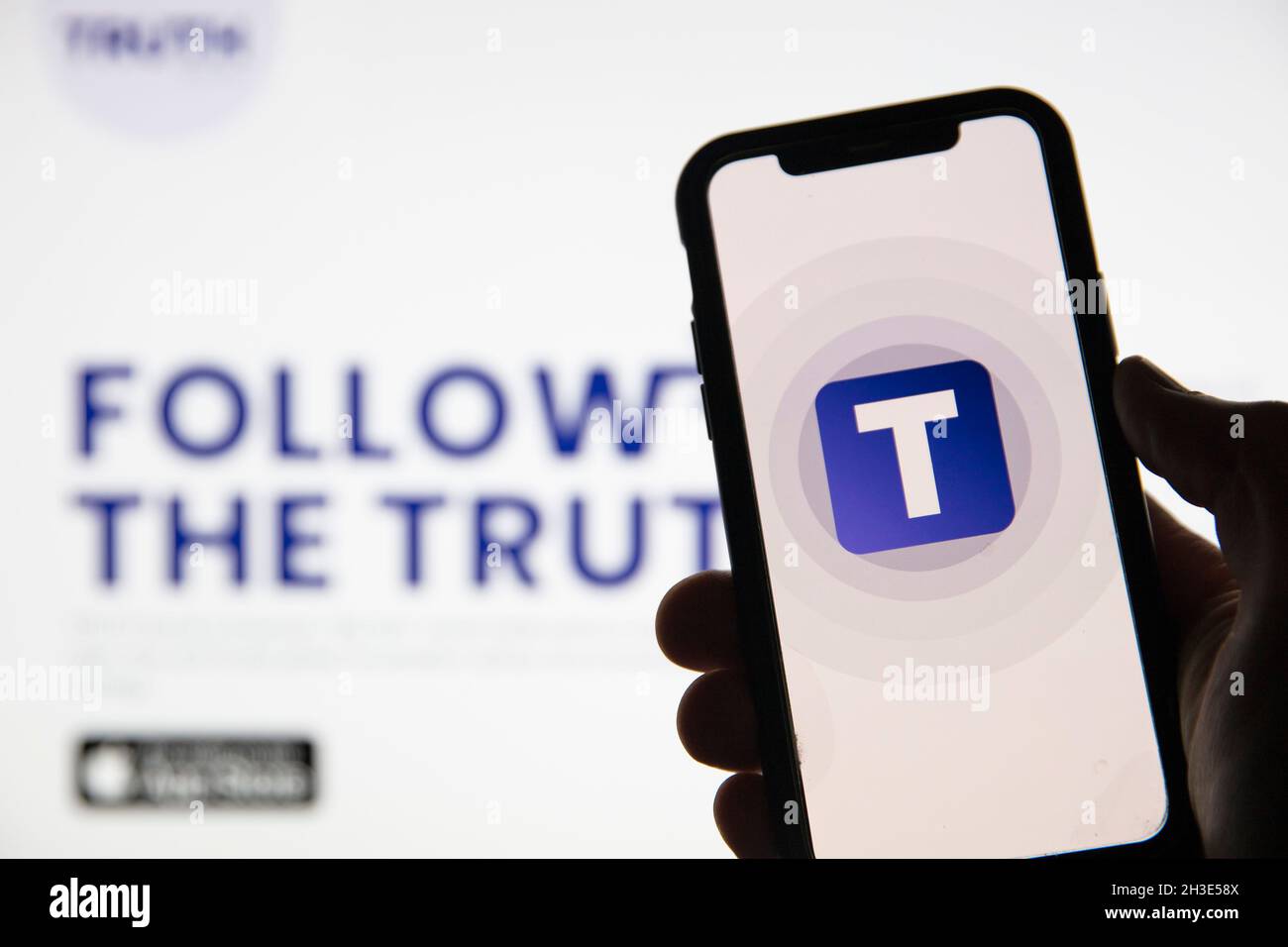 LONDON, UK - May 2021: Truth Social logo, a social network developed by ...