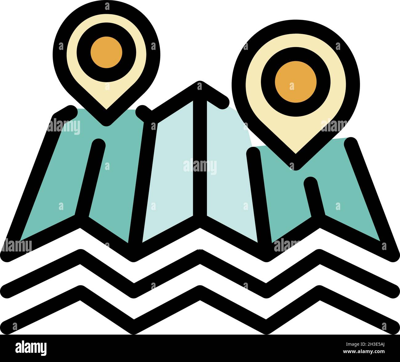 Point on the map icon. Outline point on the map vector icon color flat ...