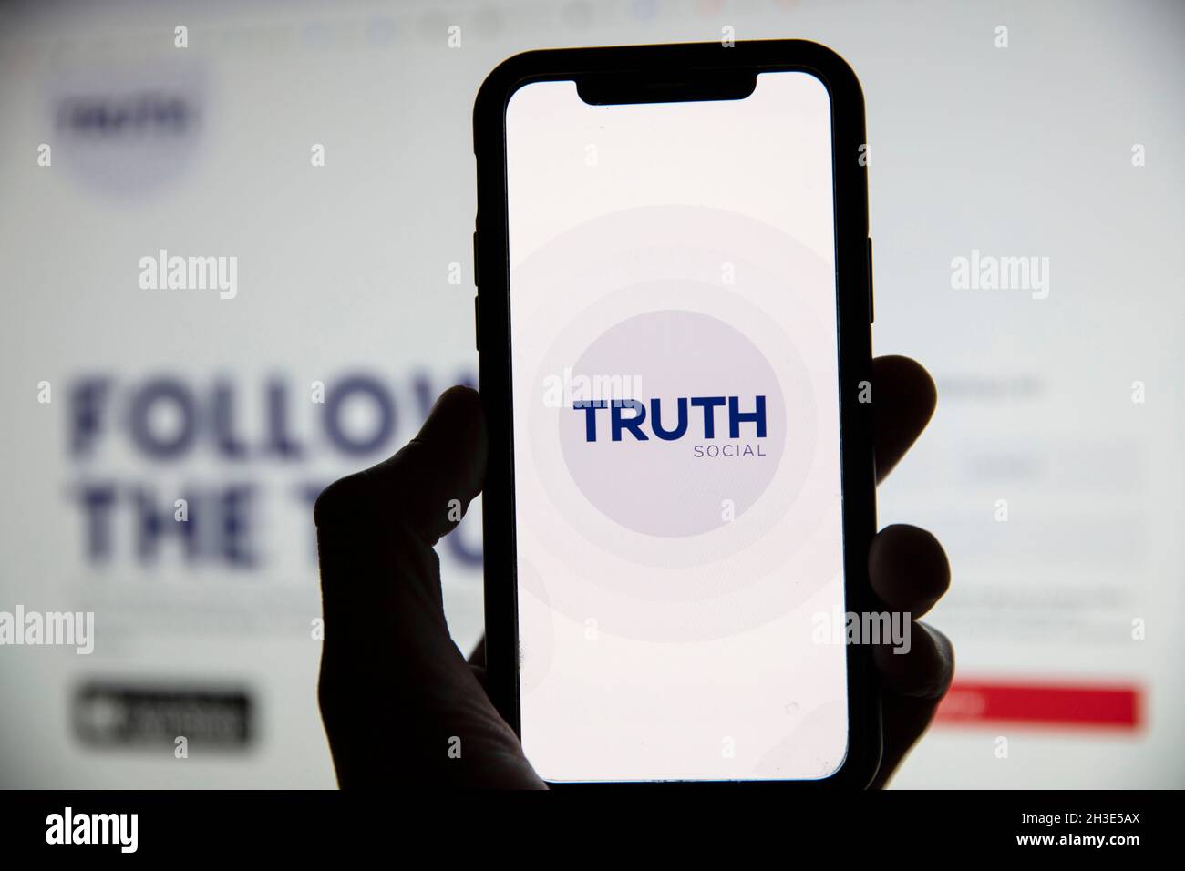 LONDON, UK - May 2021: Truth Social logo, a social network developed by ...