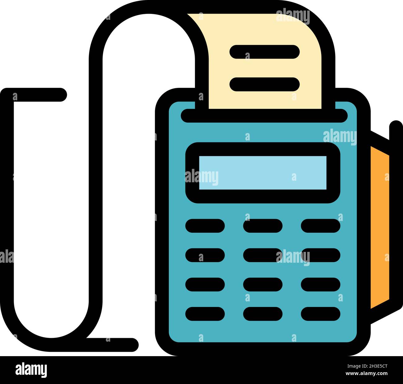 bill machine icon. Outline bill machine vector icon color flat isolated ...