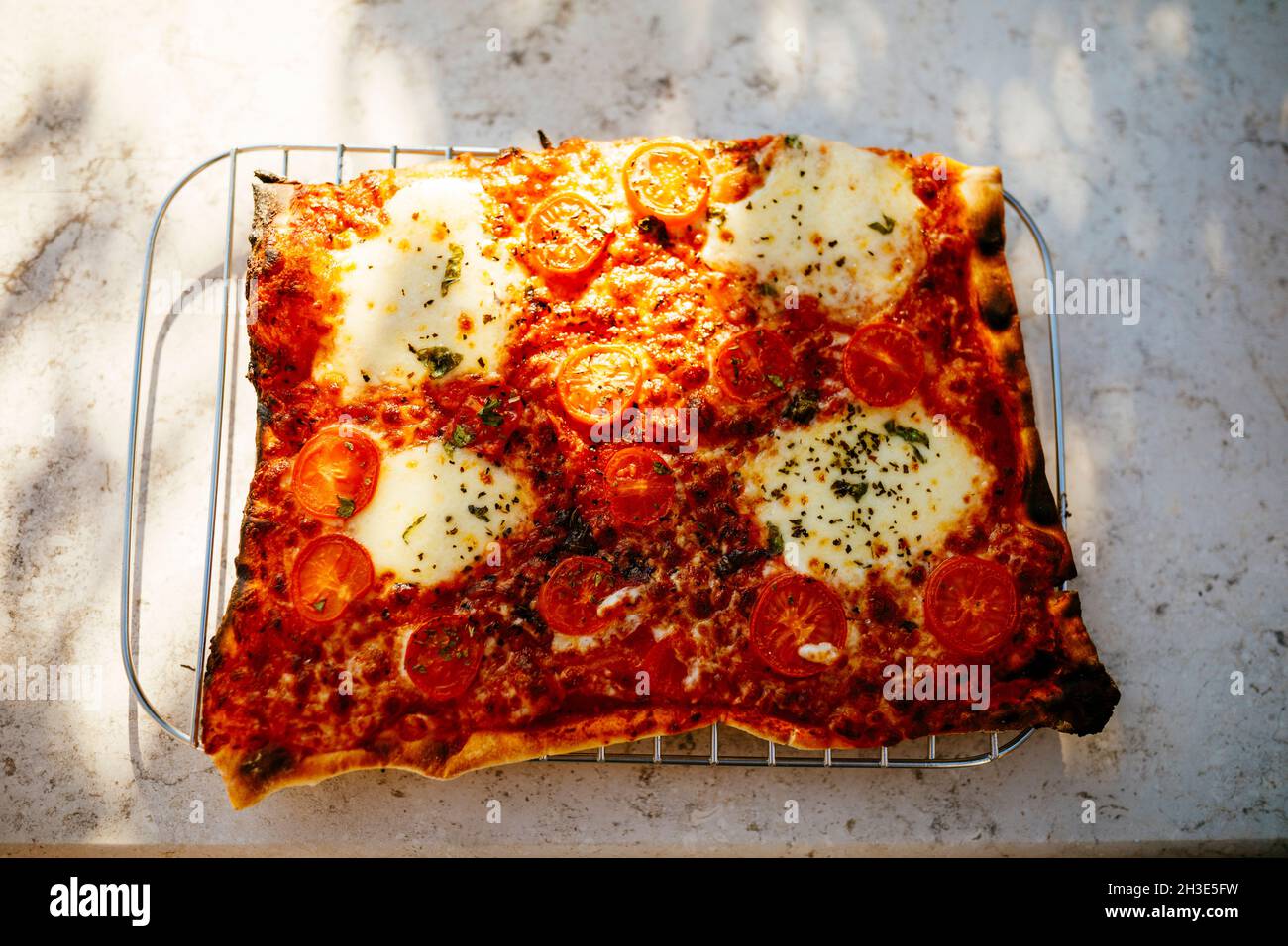 Homemade pizza baking with outdoor traditional pizza over Stock Photo ...