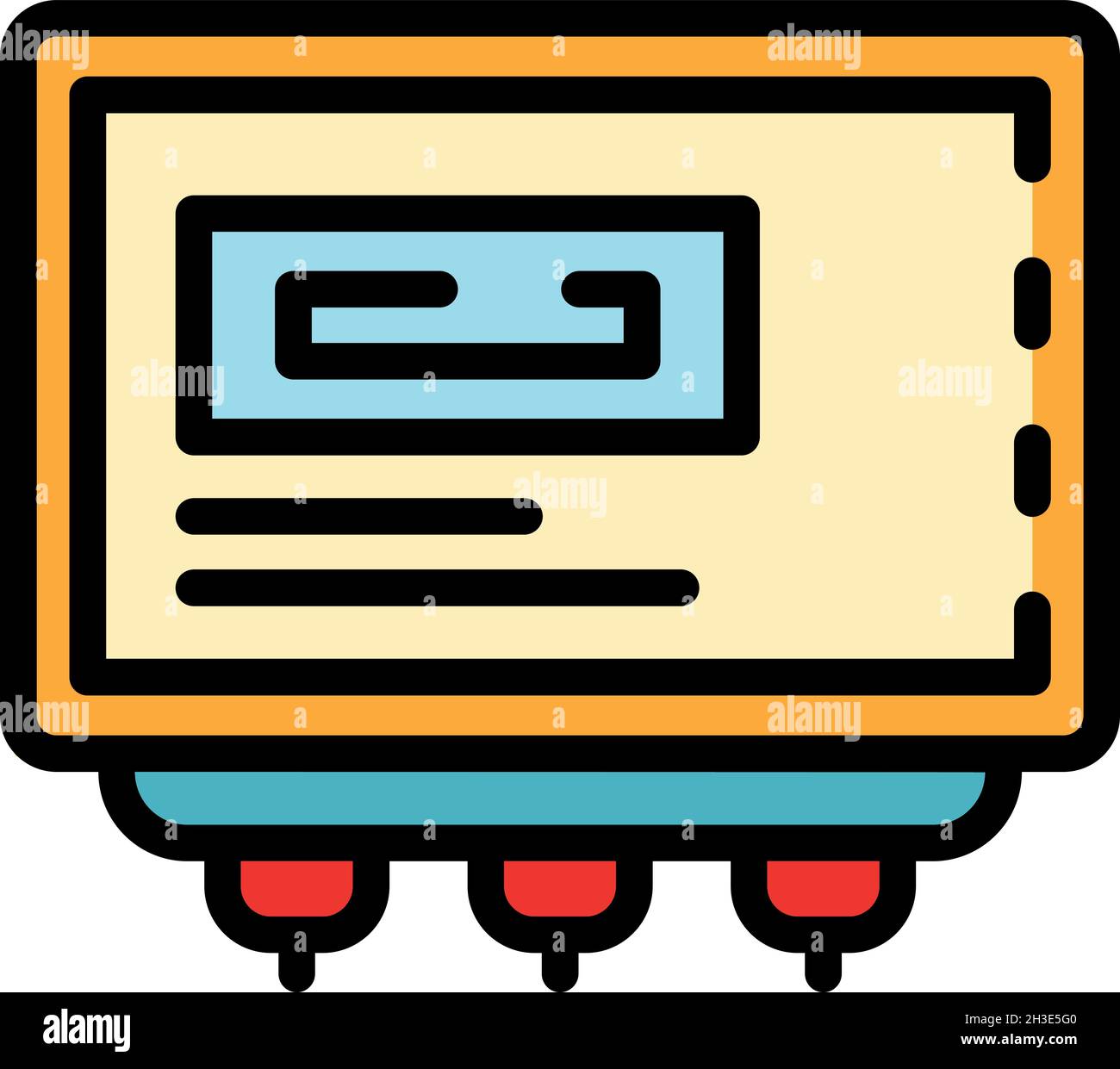 Transformer icon. Outline transformer vector icon thin line color flat ...