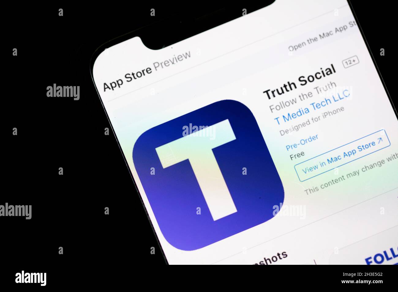 LONDON, UK - May 2021: Truth Social logo, a social network developed by ...