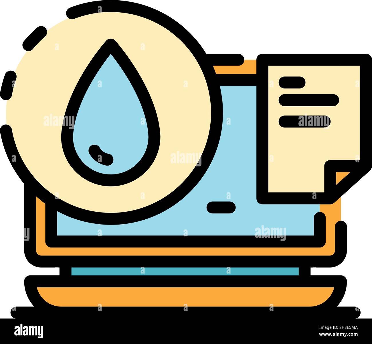 Drop and display icon. Outline drop and display vector icon color flat ...