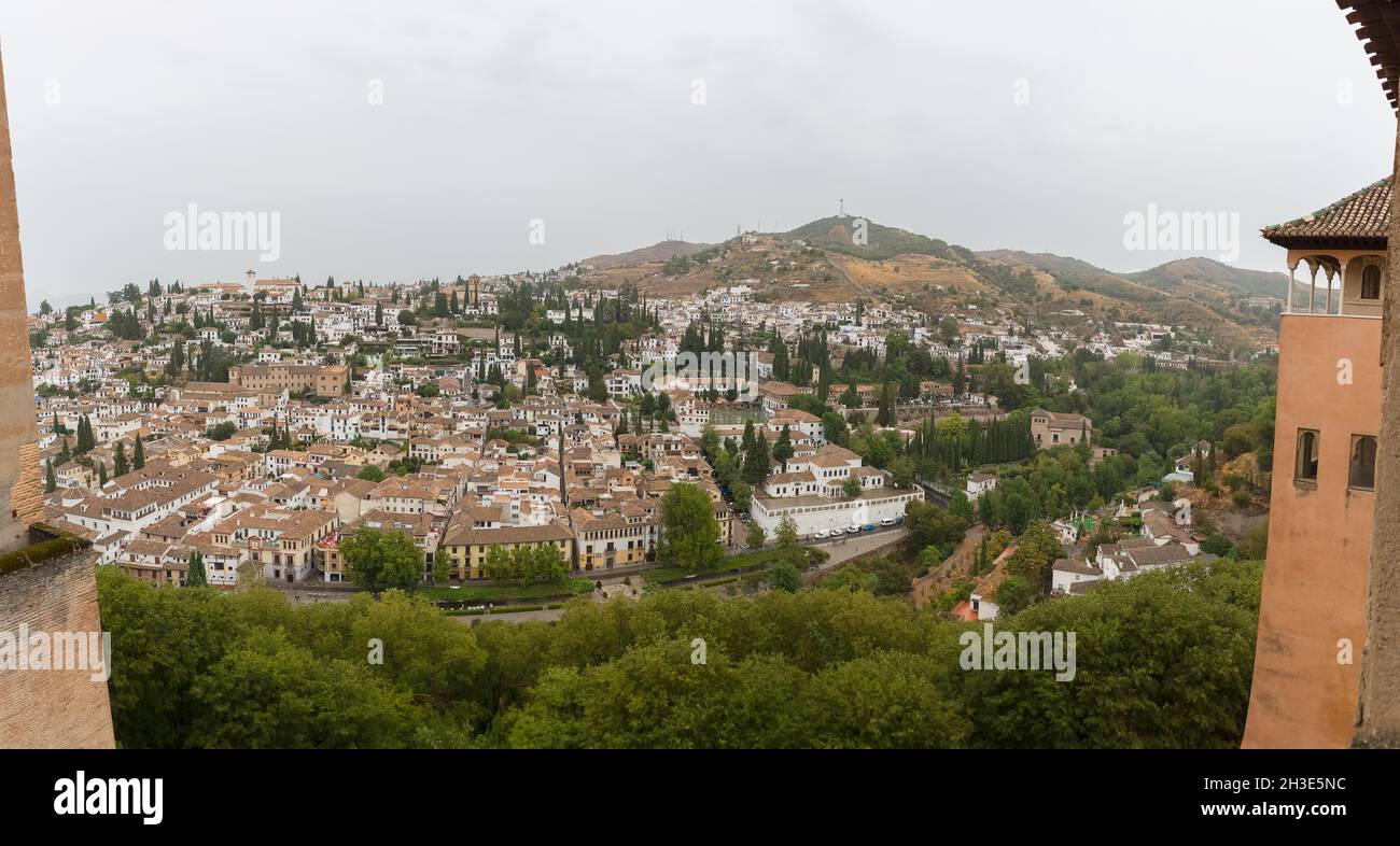 Granada Spain - 09 14 2021: View at the main Granada city, view from ...