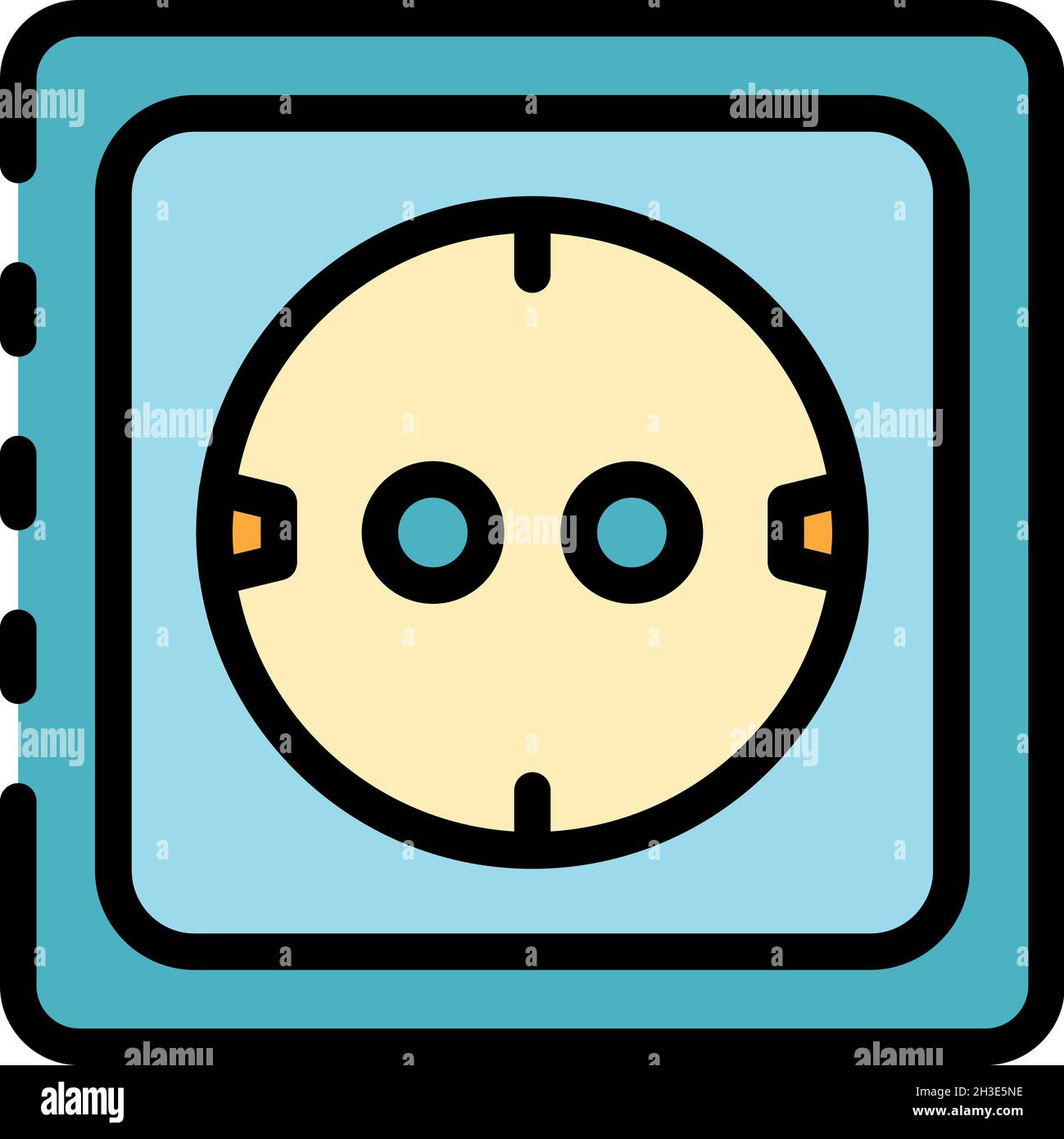 Socket icon. Outline socket vector icon color flat isolated Stock ...