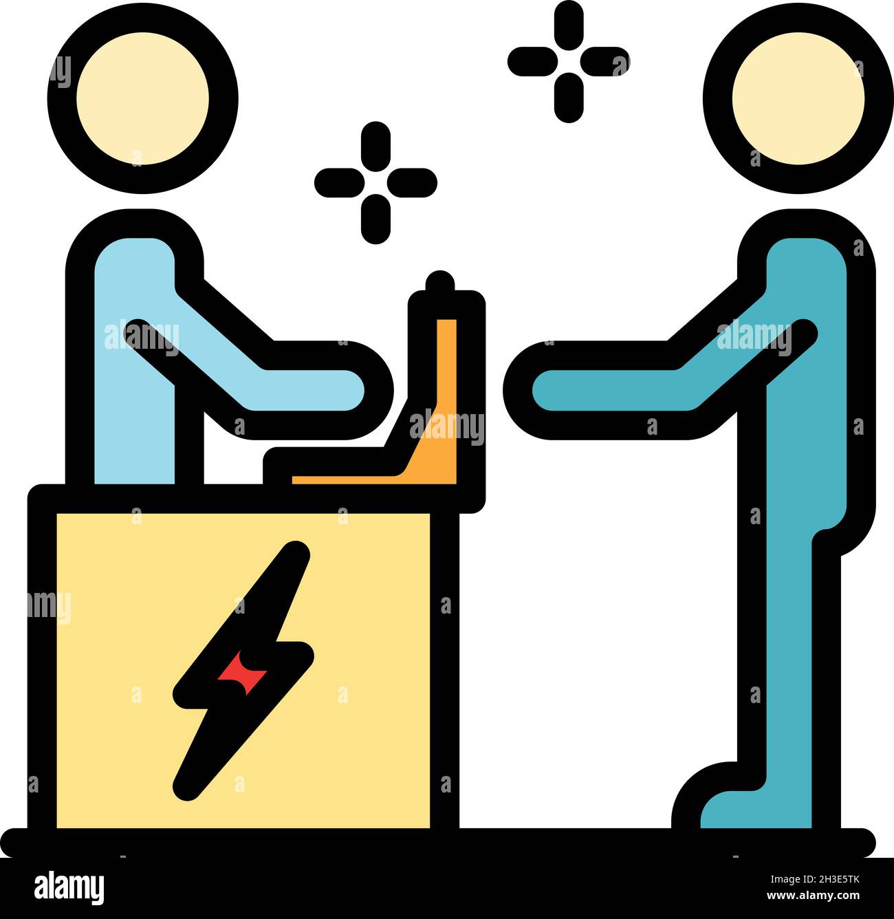 Electrical service icon. Outline electrical service vector icon color ...