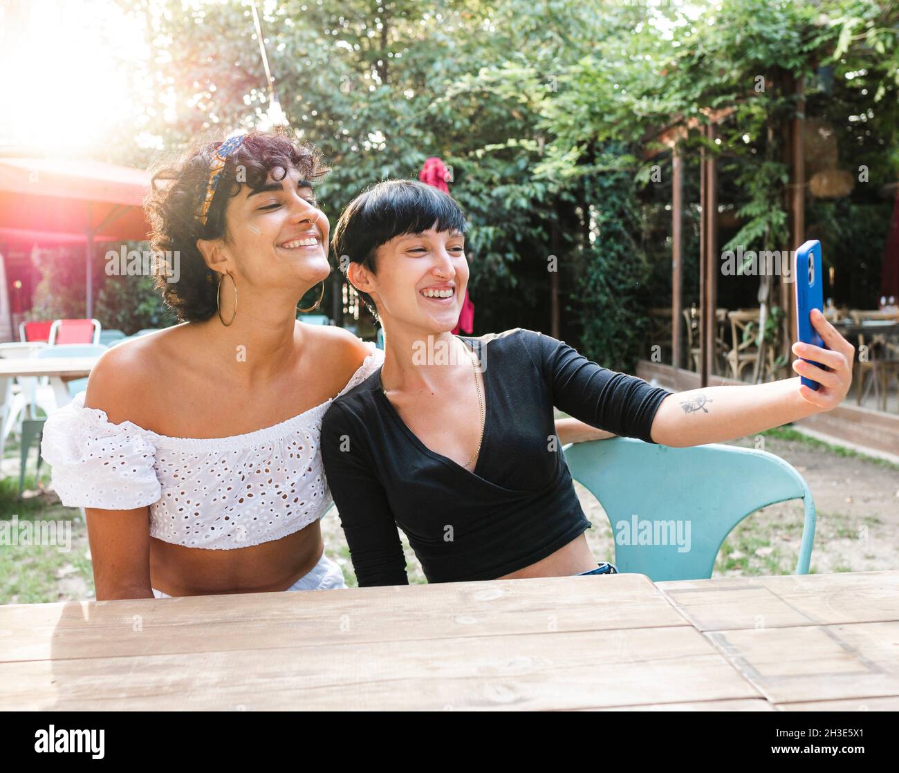 Portrait glad friendly females hi-res stock photography and images - Alamy