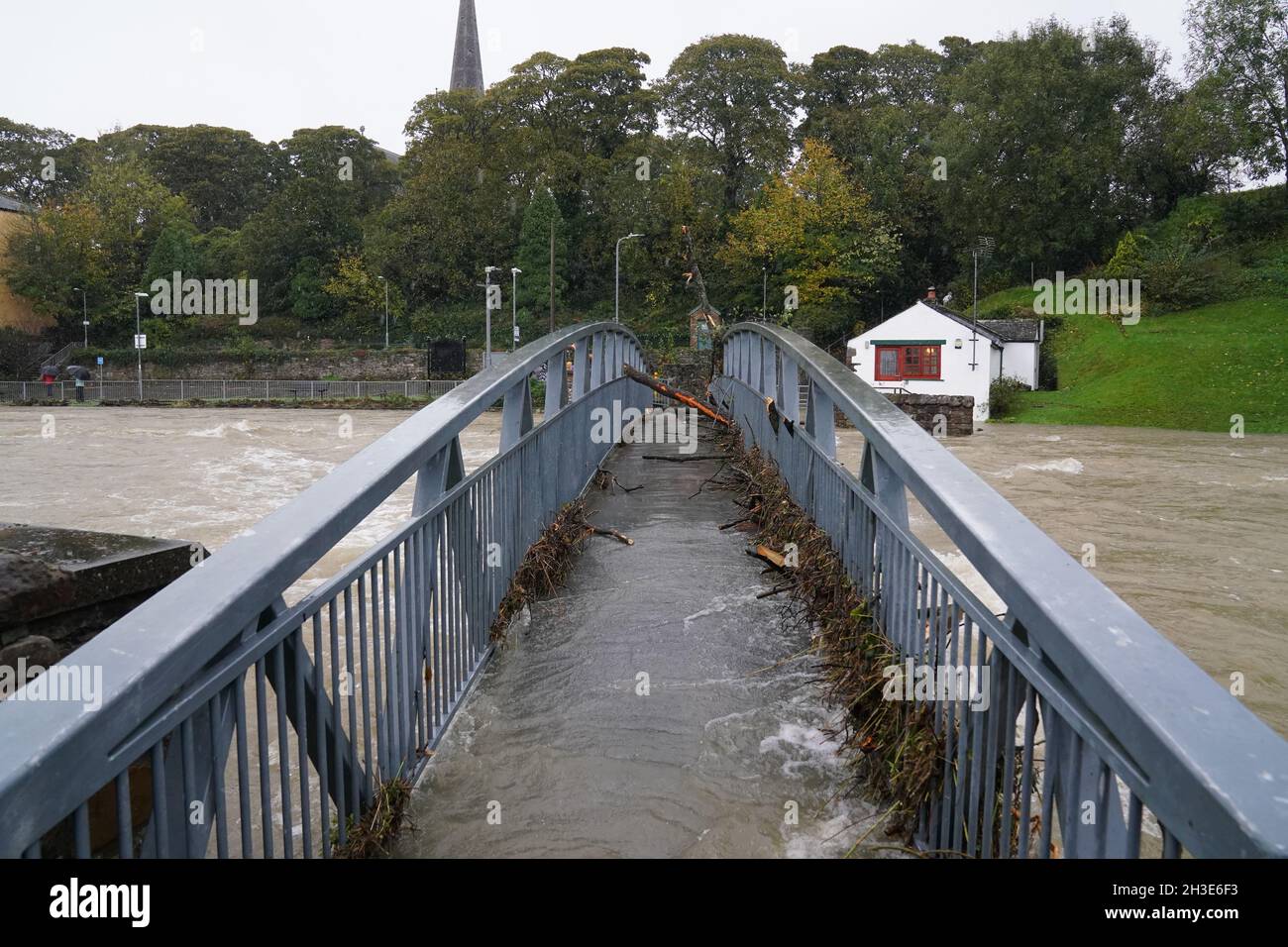 High water levels in Cockermouth, Cumbria, where the Met office has ...