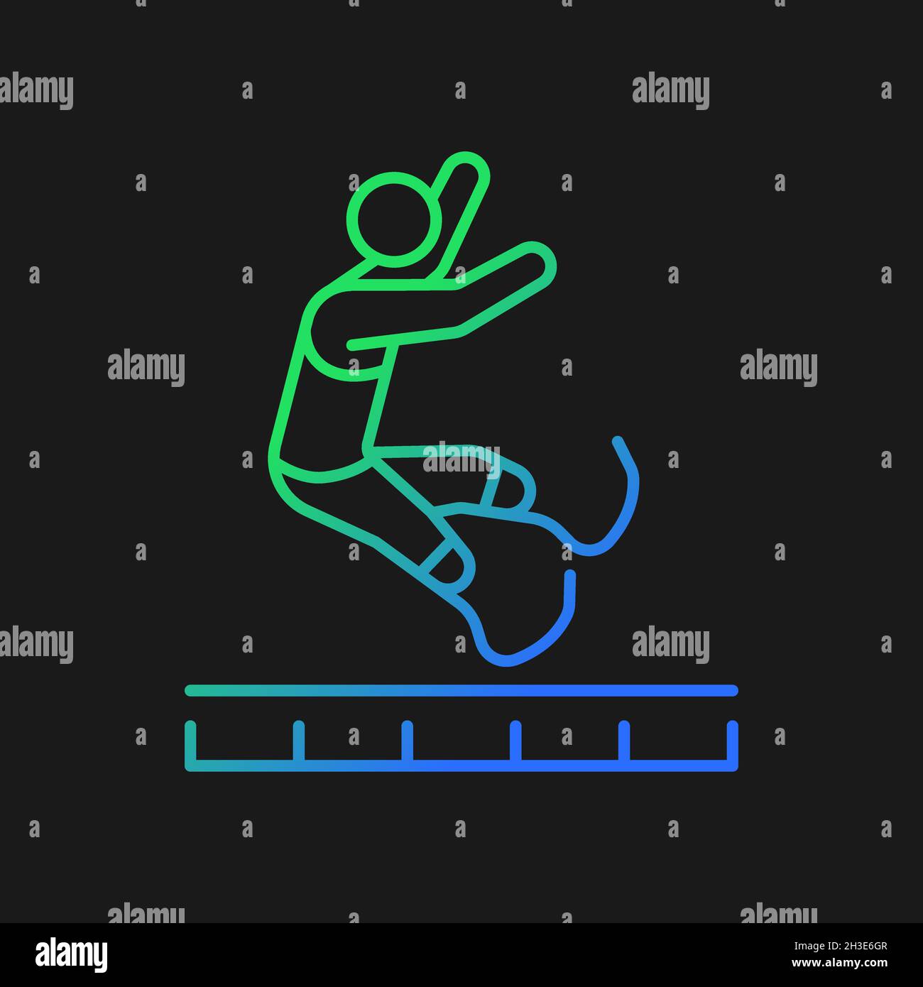 Long jump gradient vector icon for dark theme Stock Vector Image & Art ...