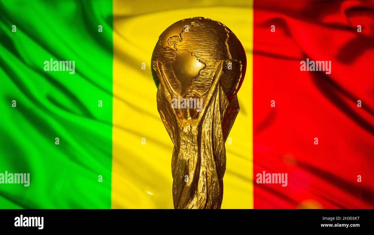 October 6, 2021, Bamako, Mali. FIFA World Cup on the background of the ...