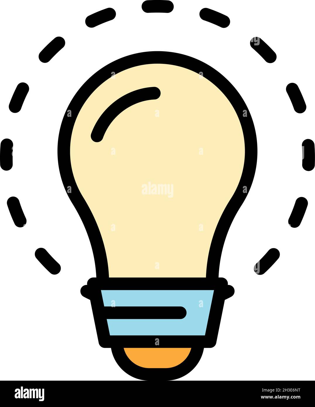 Light bulb icon. Outline light bulb vector icon color flat isolated ...