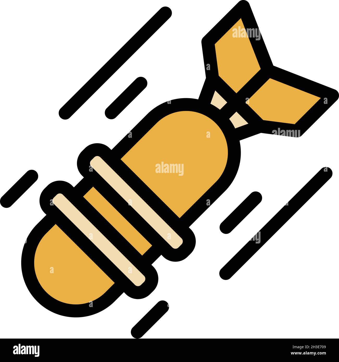 Falling bomb icon. Outline falling bomb vector icon color flat isolated Stock Vector Image & Art ...