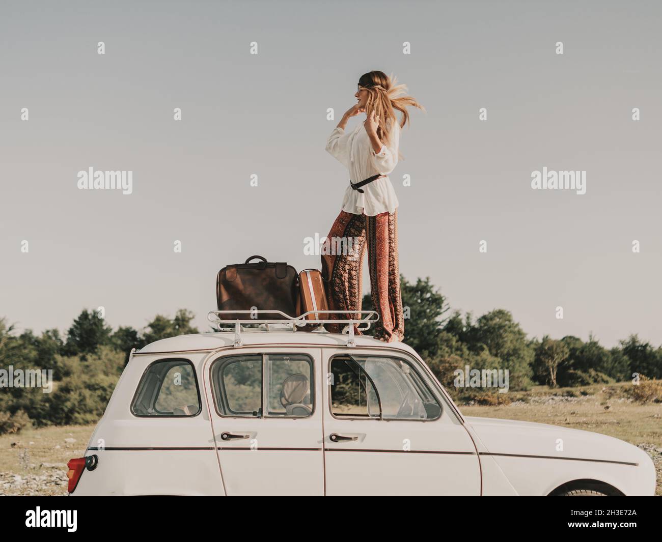 Old hippie woman hi-res stock photography and images - Alamy