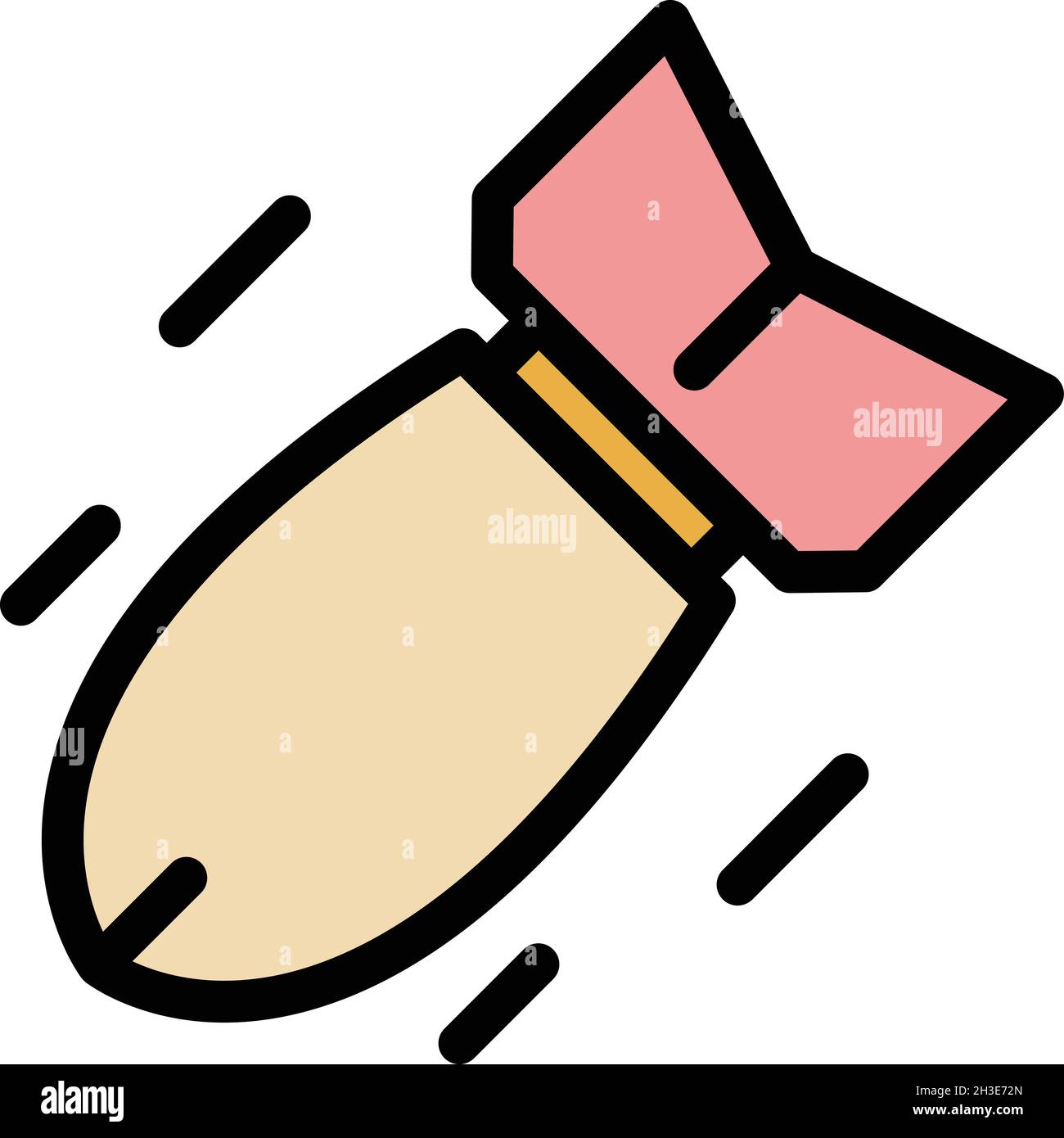 Radioactive bomb icon. Outline radioactive bomb vector icon color flat ...