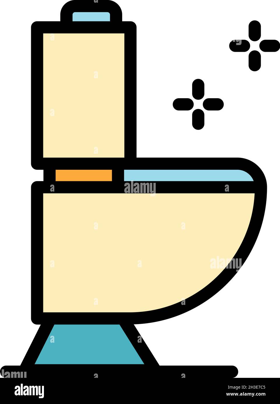 Toilet pan icon. Outline toilet pan vector icon color flat isolated ...