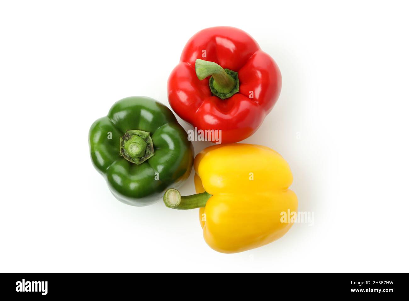 Multi-colored bell pepper isolated on white background Stock Photo - Alamy