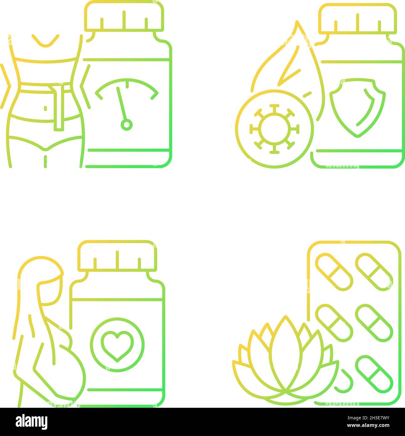 Food supplements gradient linear vector icons set Stock Vector Image & Art - Alamy