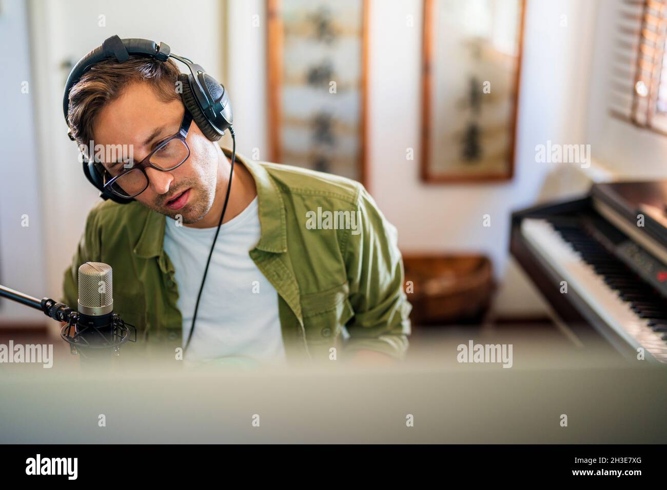 Professional guy man headphones working hi-res stock photography and ...