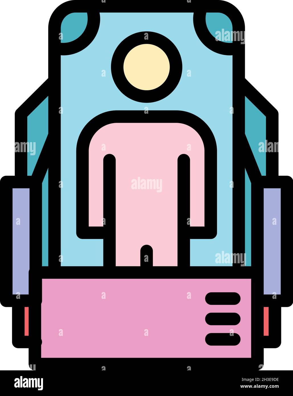 Medical scanning icon. Outline medical scanning vector icon color flat ...