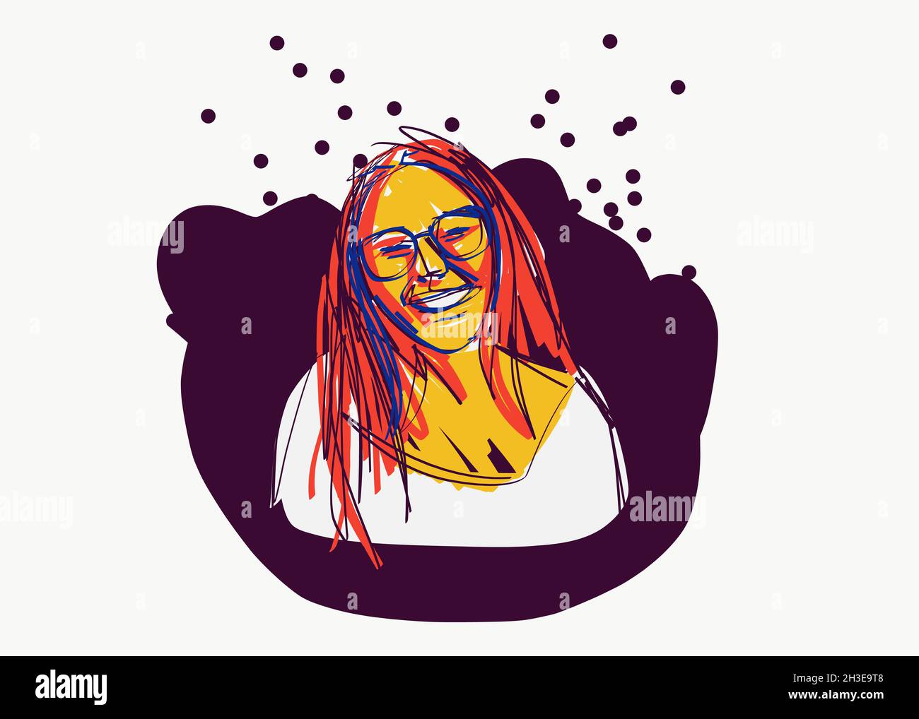 Positive young lady in casual Cut Out Stock Images & Pictures - Alamy