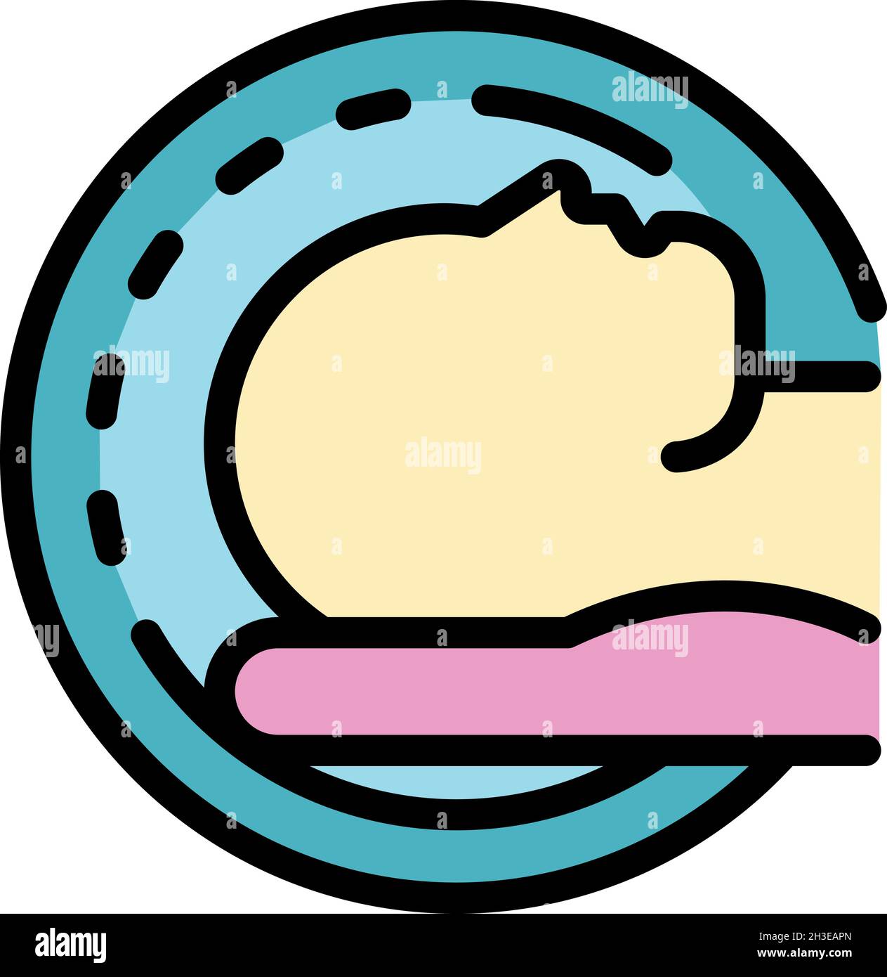 Brain examination icon. Outline brain examination vector icon color ...