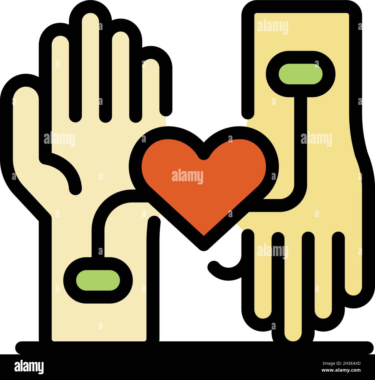 Heart rate measurement icon. Outline heart rate measurement vector icon ...
