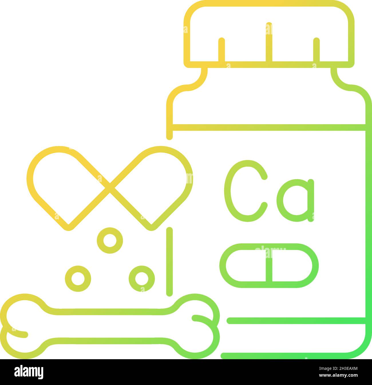 Calcium supplements gradient linear vector icon Stock Vector Image ...