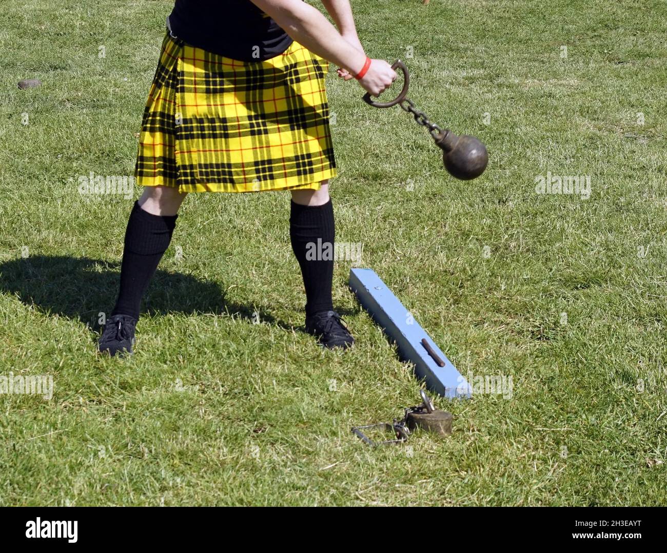 Highland games weight for distance Stock Photo - Alamy