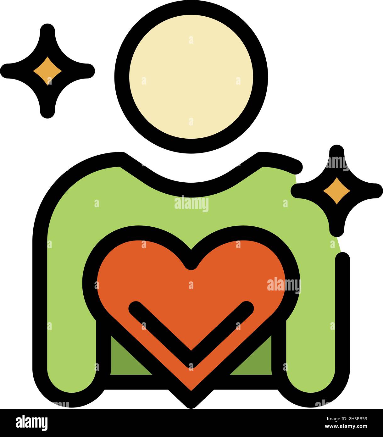Heart health control icon. Outline heart health control vector icon ...