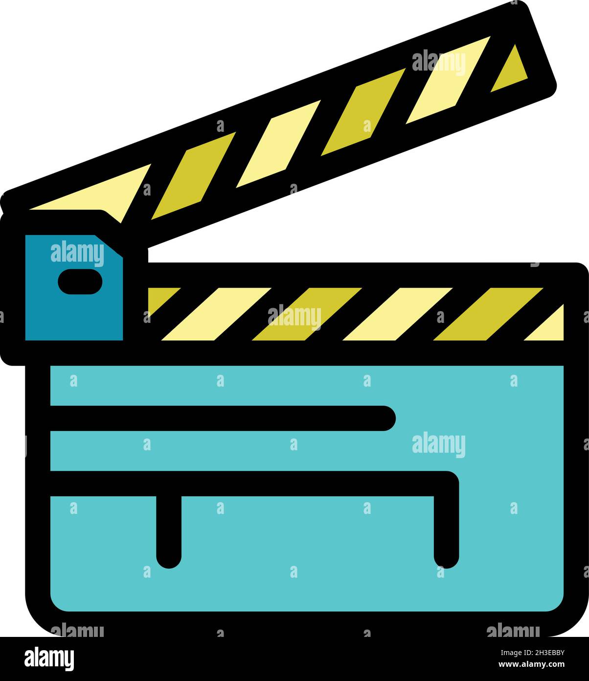 Clapper icon. Outline clapper vector icon color flat isolated Stock ...