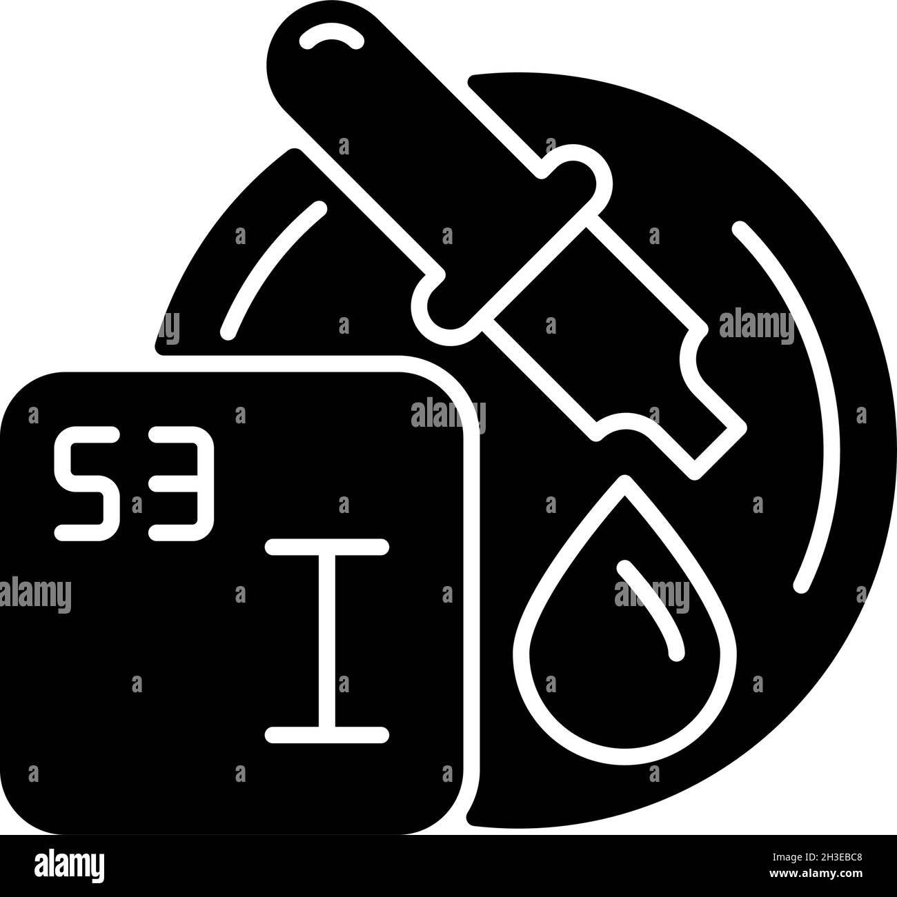 Iodine-starch test black glyph icon Stock Vector Image & Art - Alamy