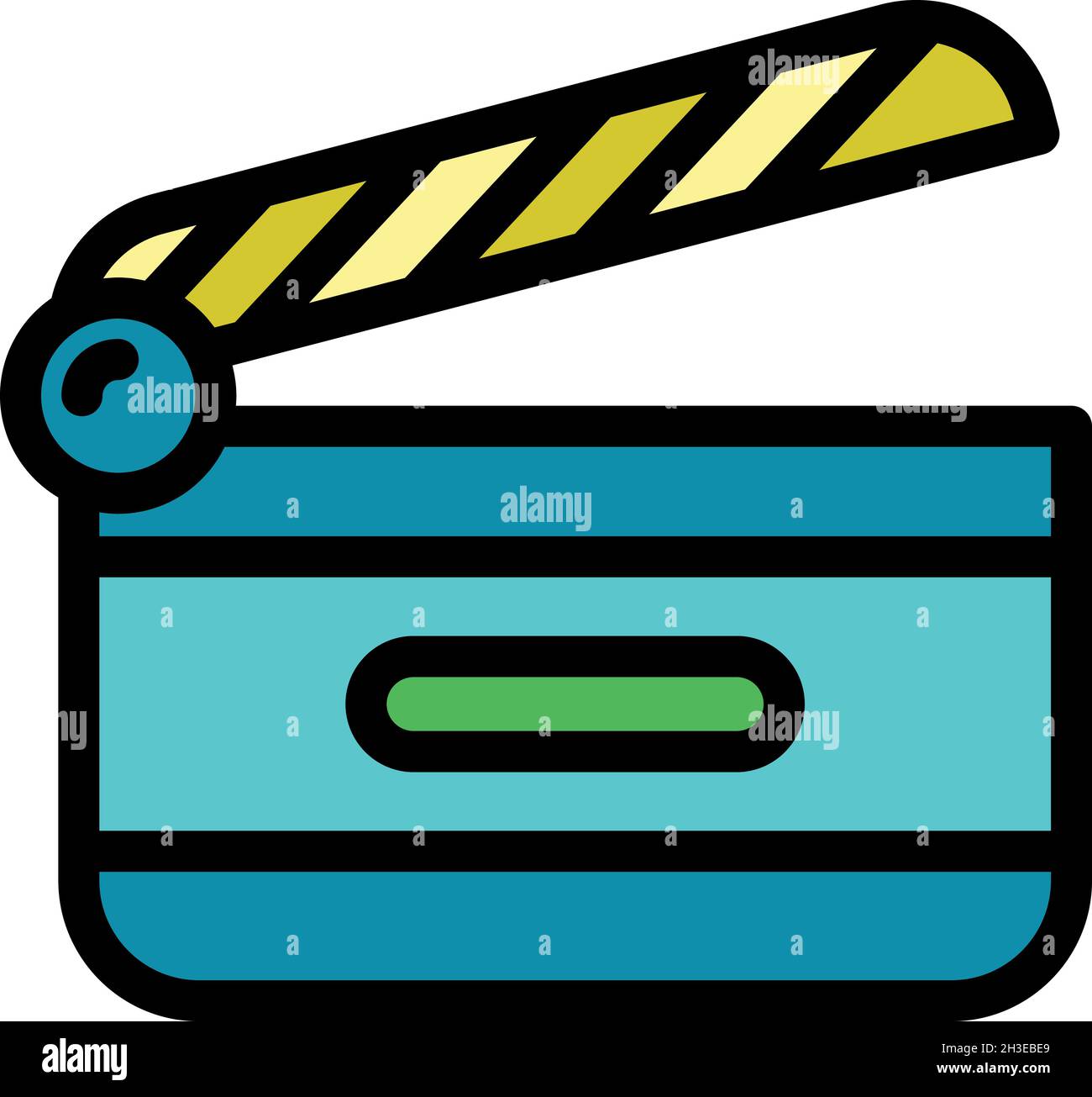 Director clapper icon. Outline director clapper vector icon color flat ...