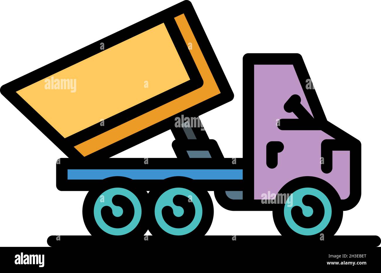 Commercial tipper icon. Outline commercial tipper vector icon color ...
