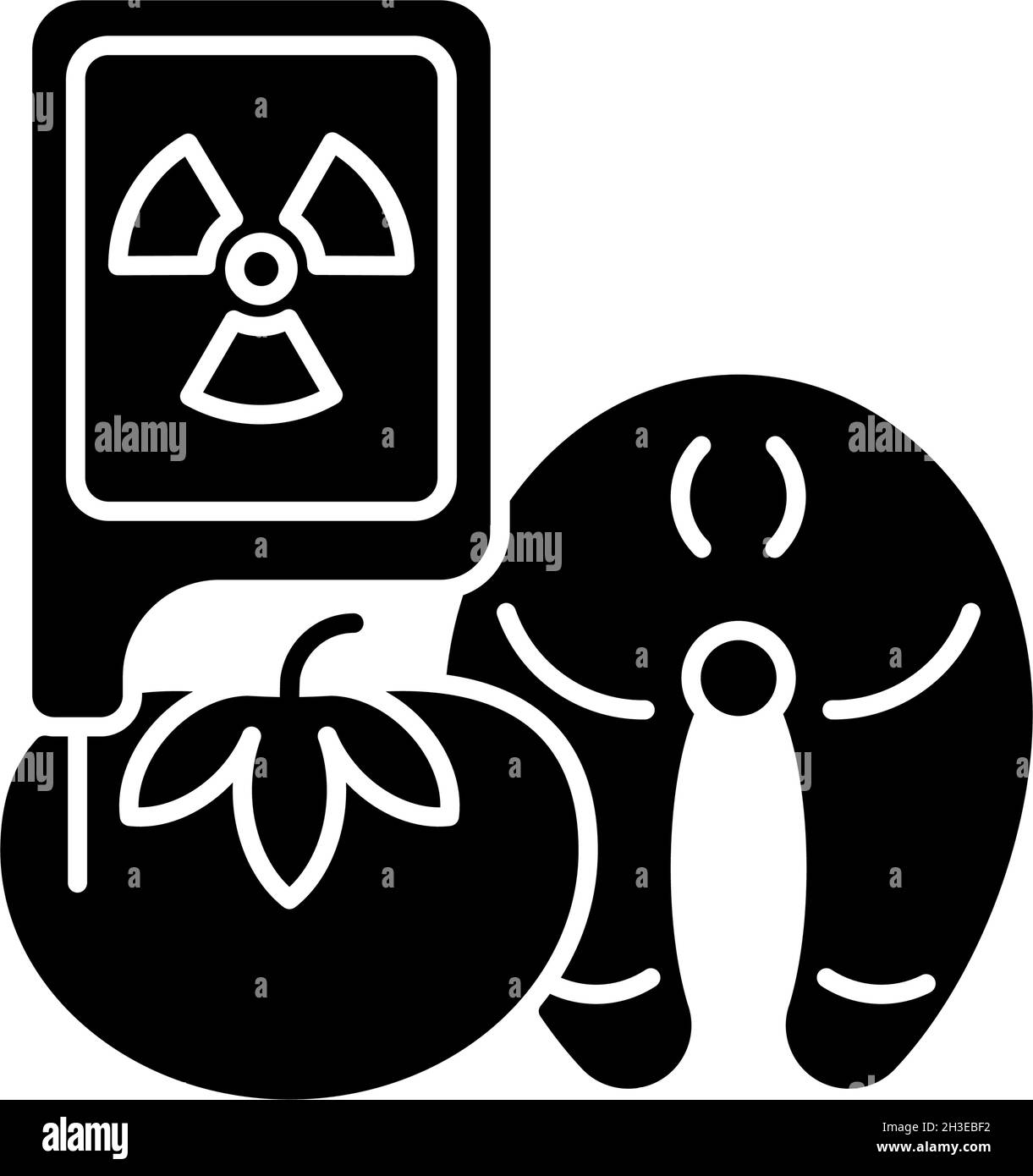 Radiation in food testing black glyph icon Stock Vector Image & Art - Alamy