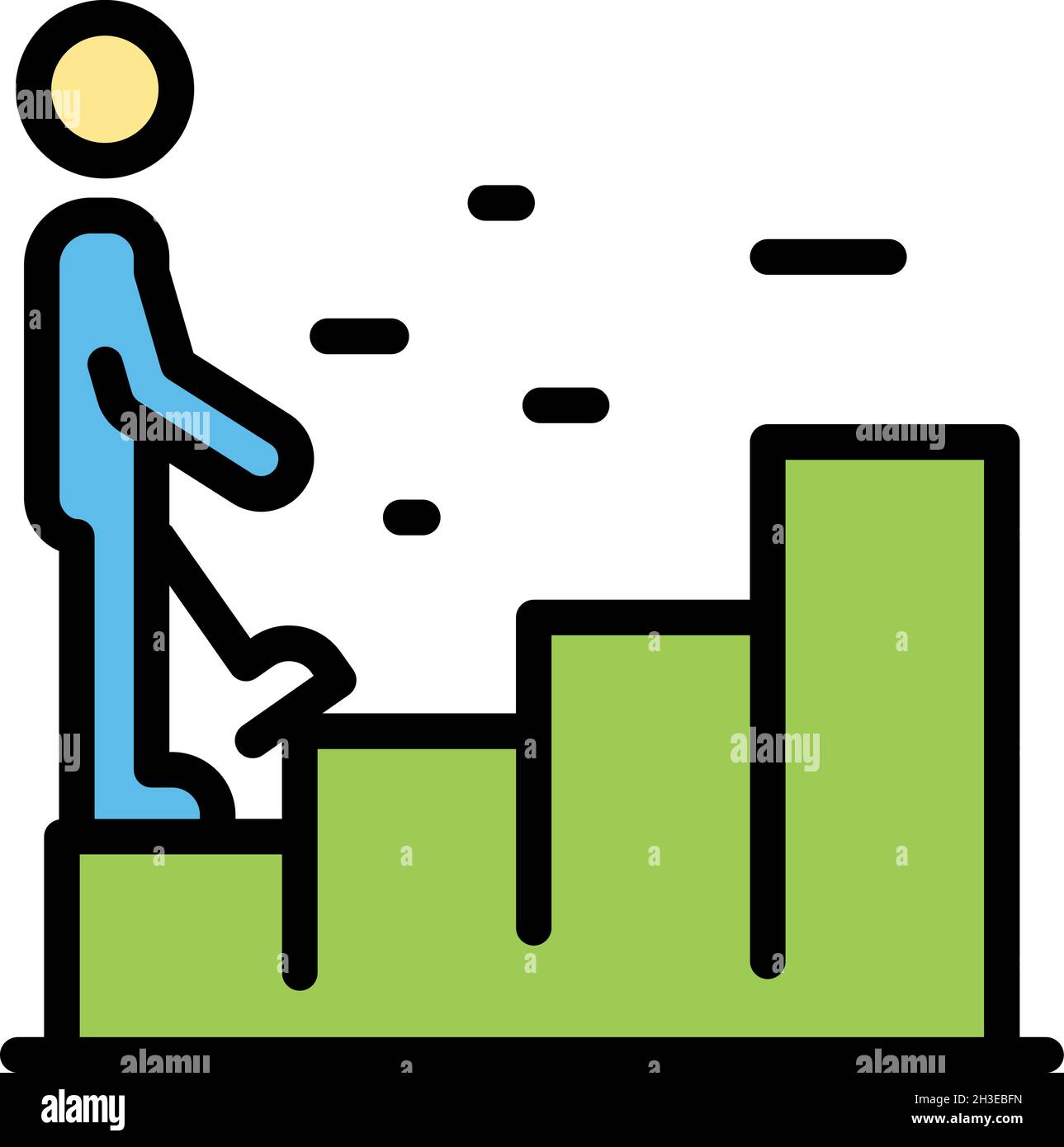 Walking process graph icon. Outline walking process graph vector icon ...