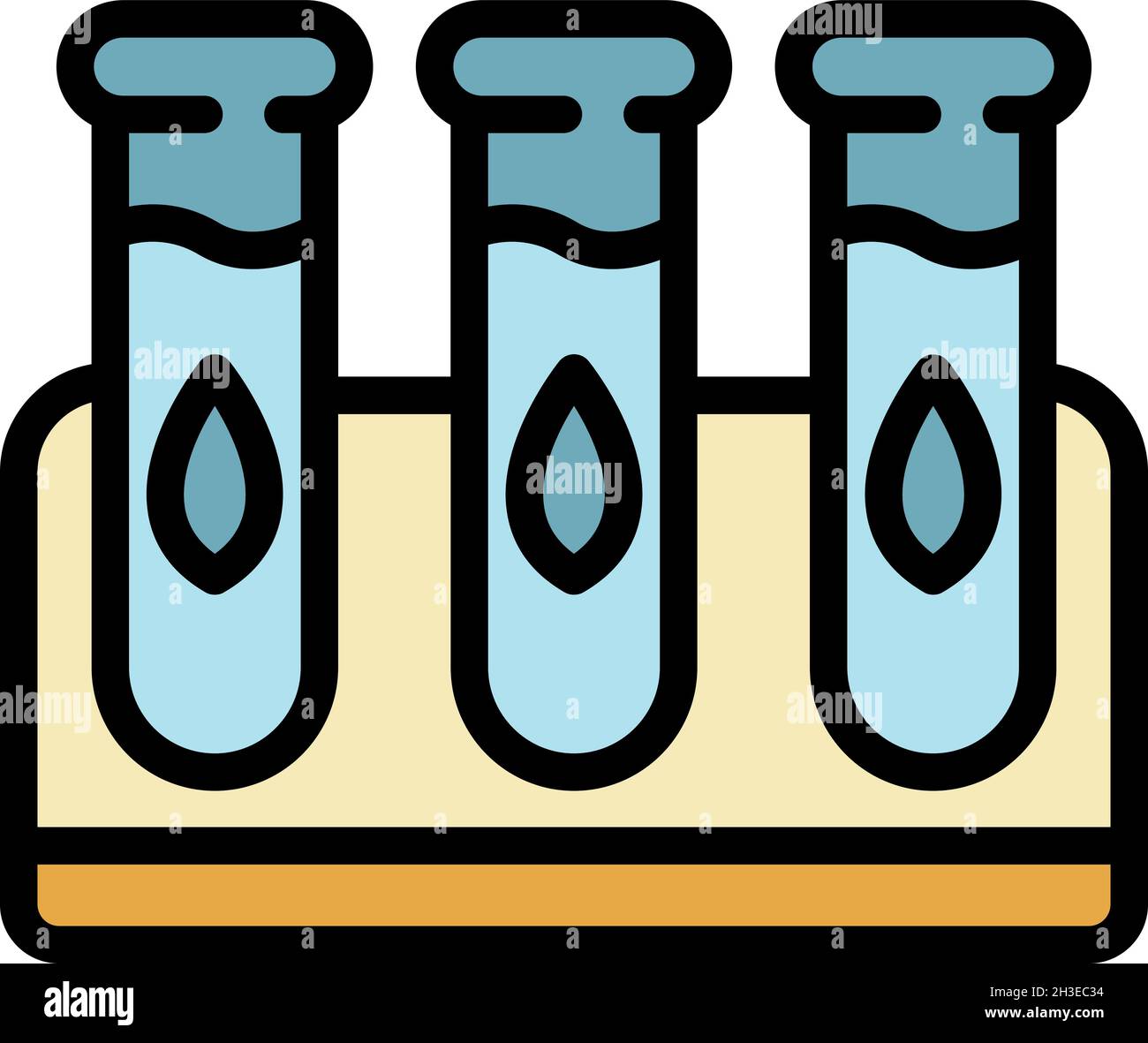 Eco test tubes icon. Outline eco test tubes vector icon color flat ...