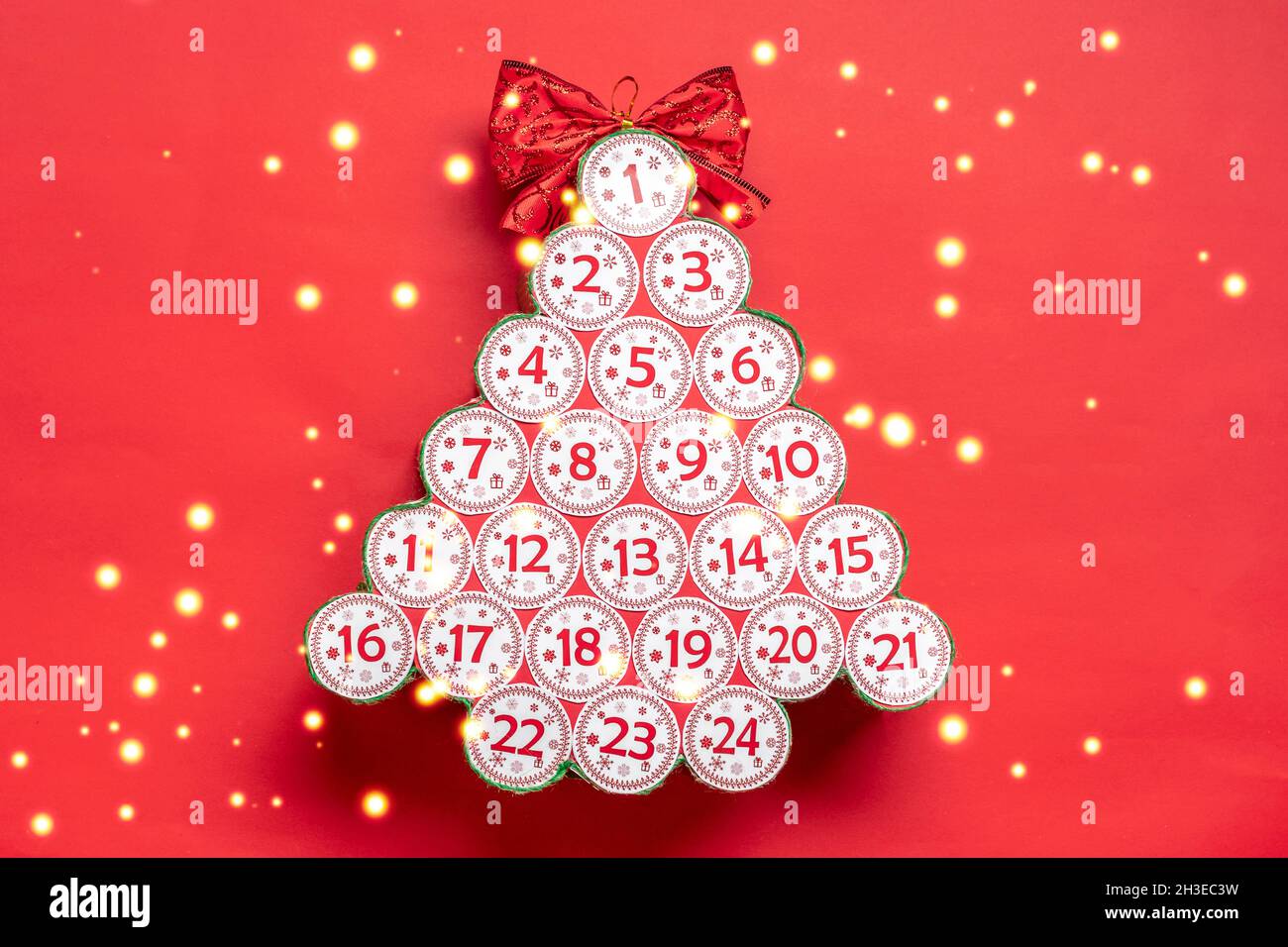 Christmas Tree Calendar Numbers Calendar Cards For December