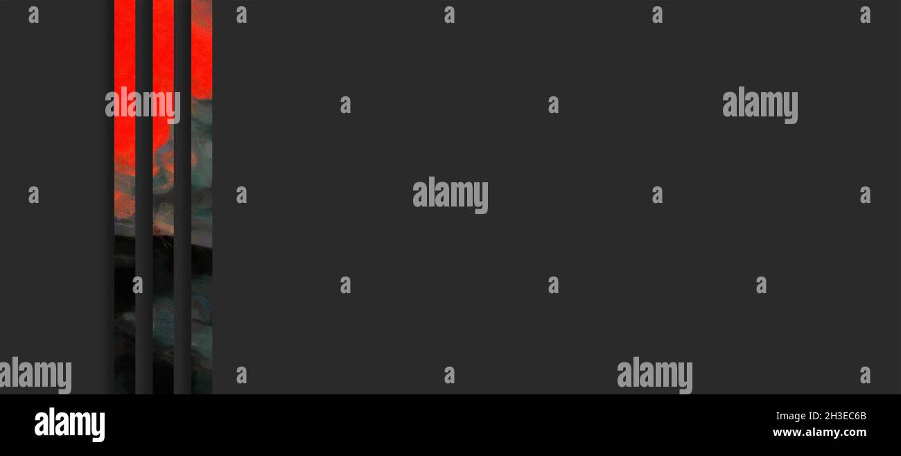 Abstract black and red lines, 3D rendering. Dark background Stock Photo ...