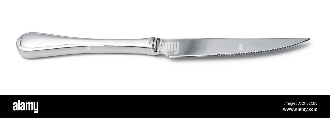 Stainless steel knife isolated on white background Stock Photo - Alamy