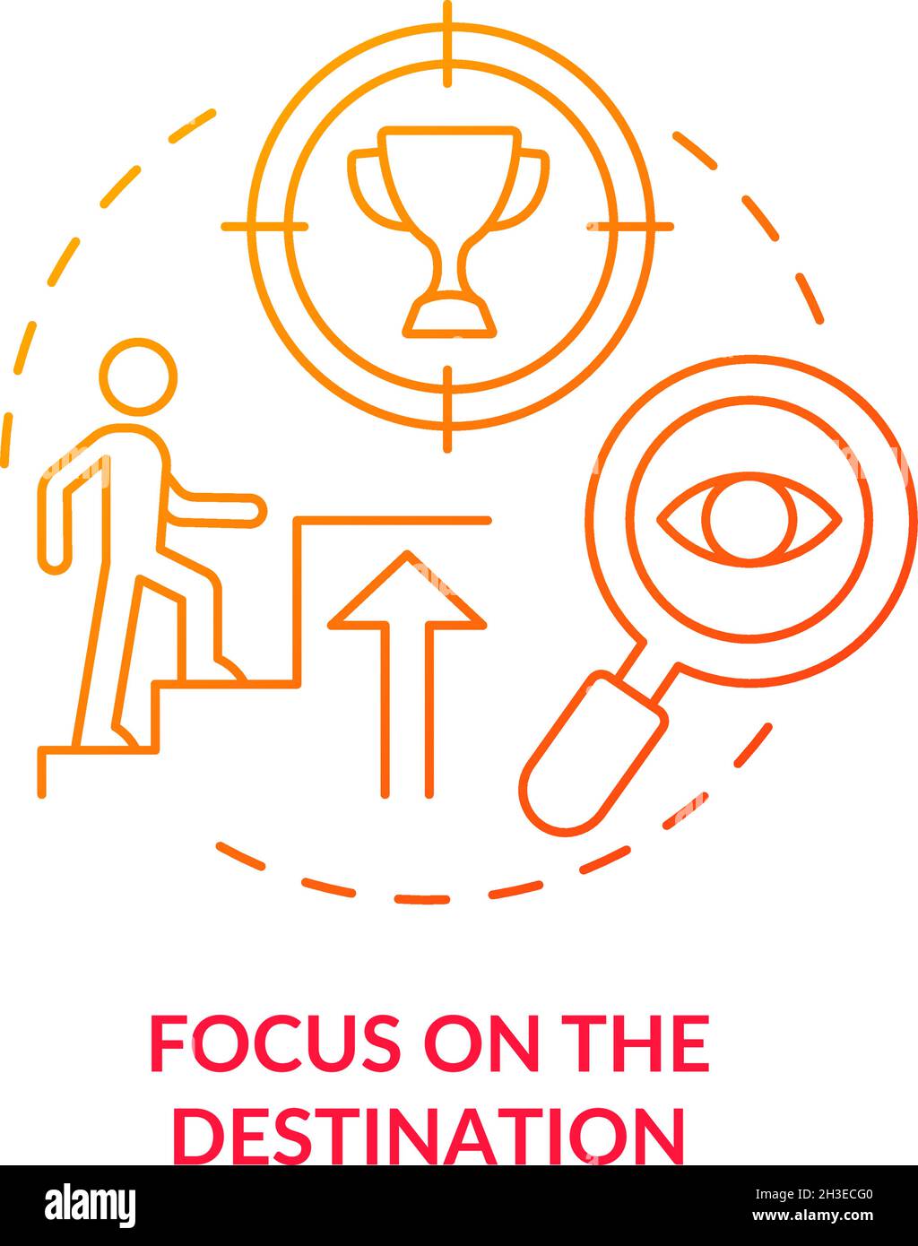 Focus on the destination red gradient concept icon Stock Vector Image ...