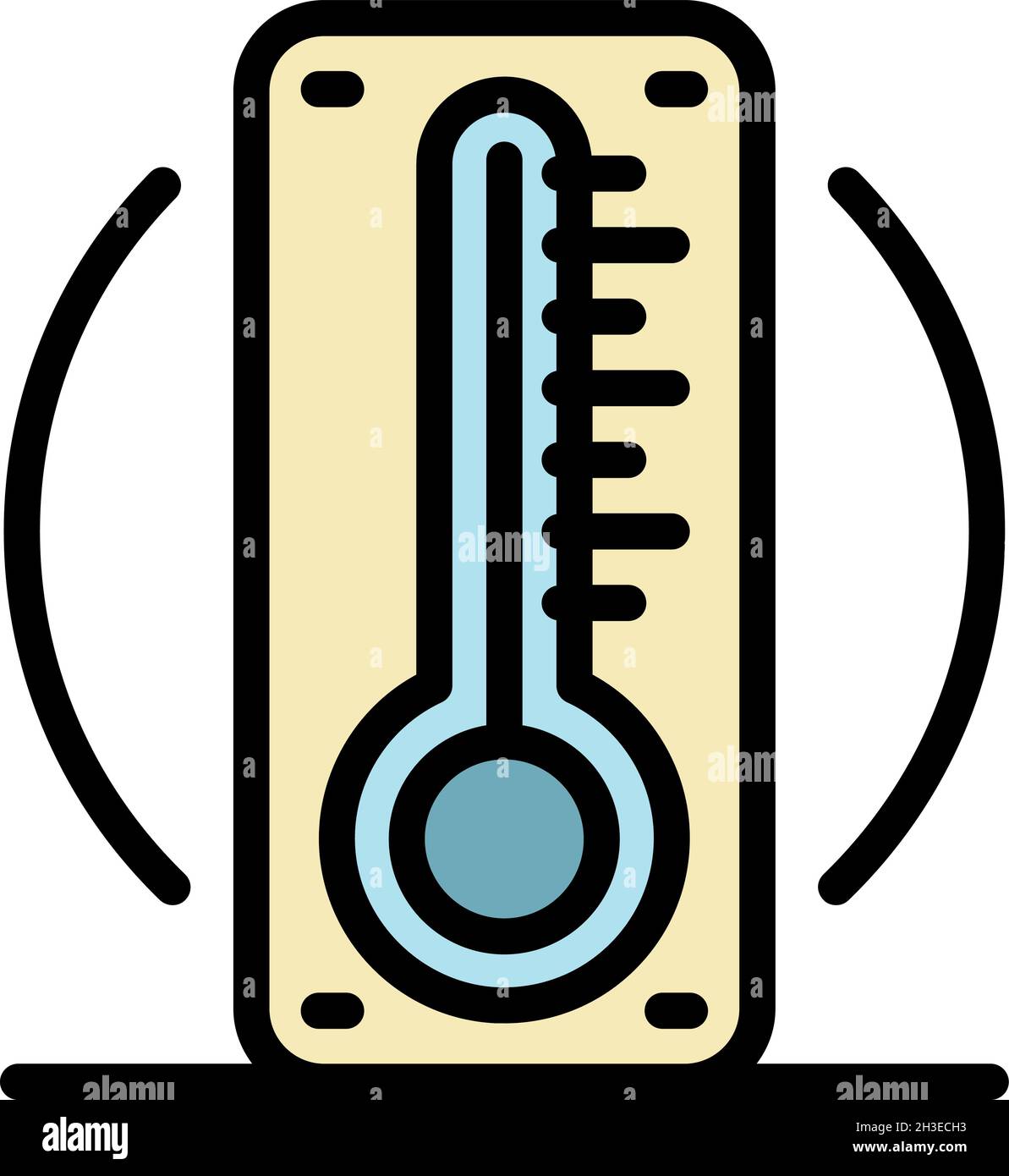 Outdoor thermometer icon. Outline outdoor thermometer vector icon color ...