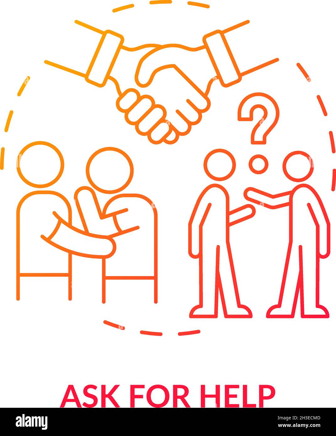Ask for help red gradient concept icon Stock Vector Image & Art - Alamy