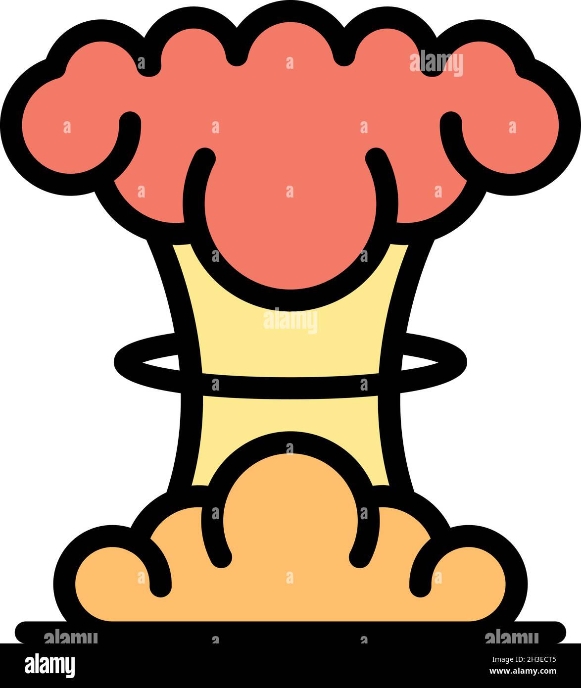 Nuclear explosion icon. Outline nuclear explosion vector icon color ...