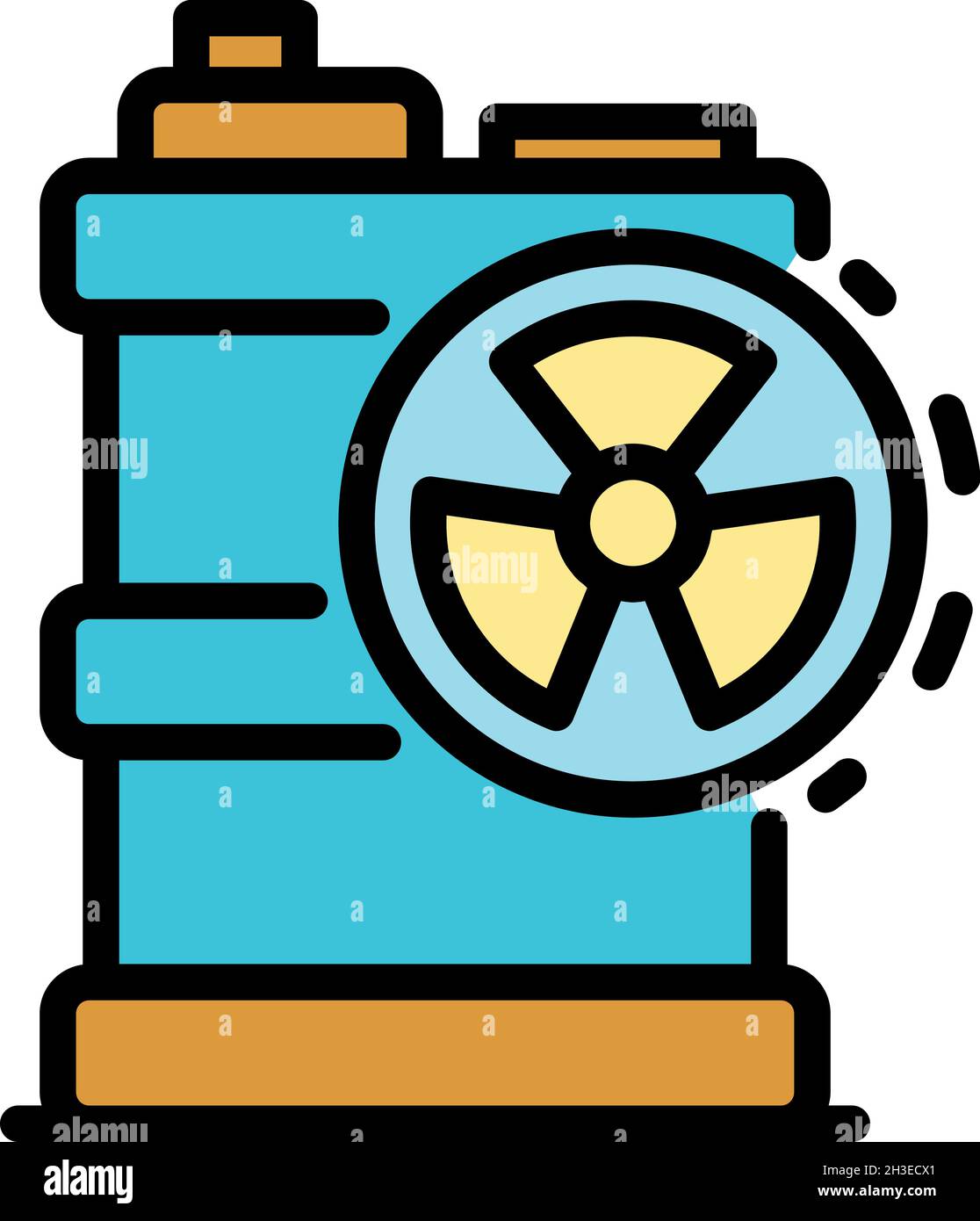 Radiation barrel icon. Outline radiation barrel vector icon color flat ...