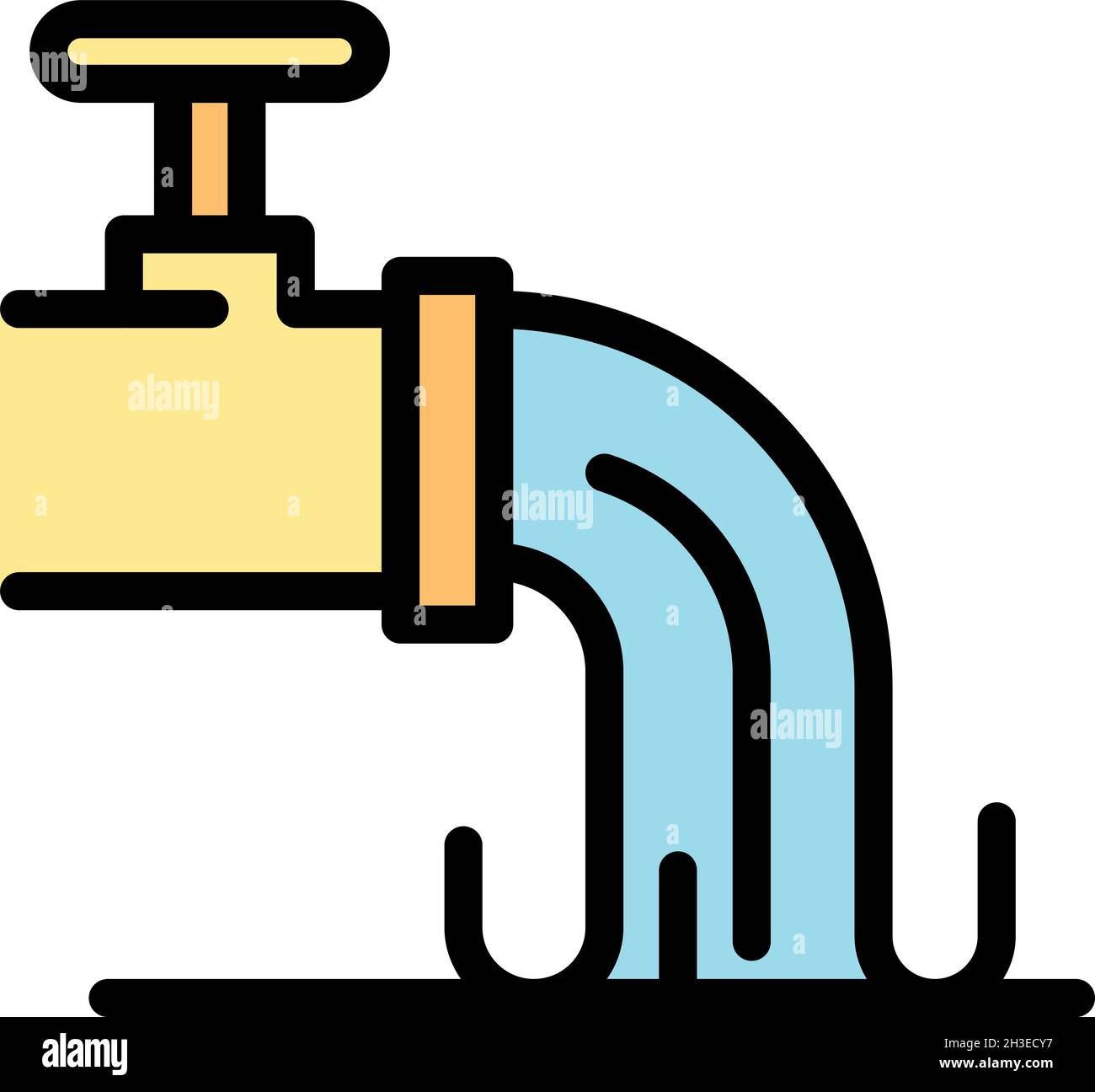 Biohazard water evacuation pipe icon. Outline biohazard water ...